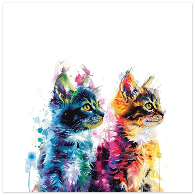 Colorfull Cats Foam Square - Etsy