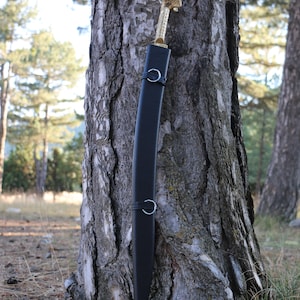 Custom Handmade Yataghan Sword: Ottoman Style Stainless Steel With Gold ...