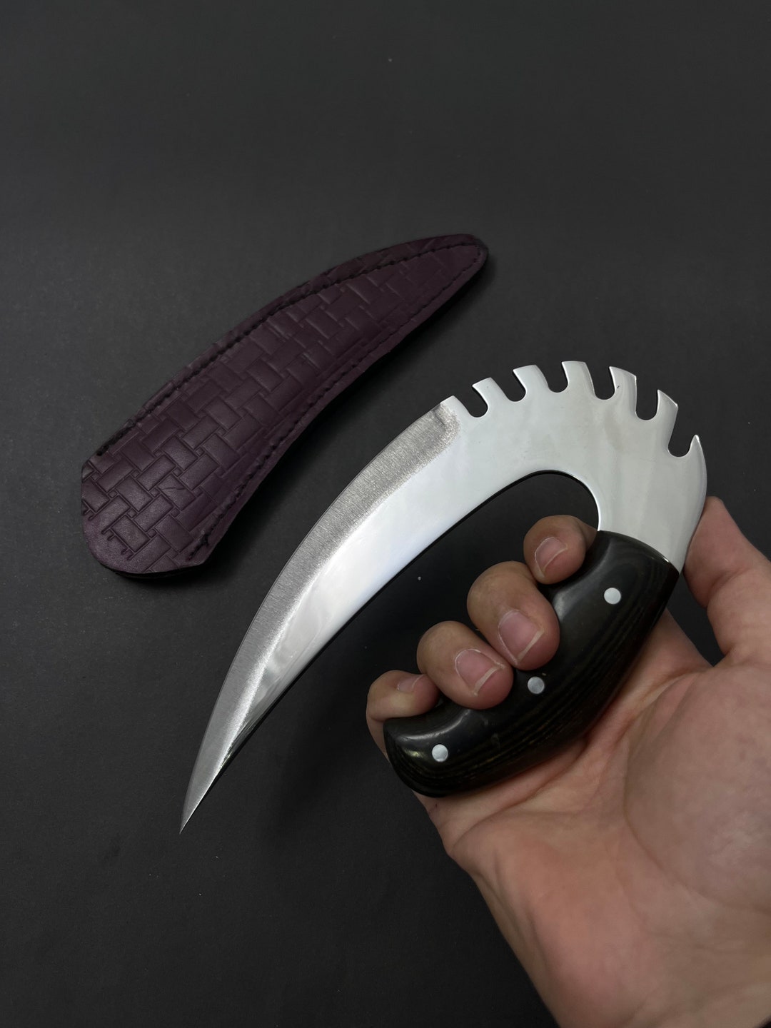 Werzalit Handle Riddick Knife Handmade Karambit Knife Custom Hunting ...