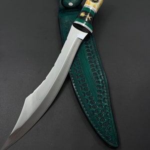 Custom Handmade Big Machete Knife With Leather Sheath Saudi - Etsy