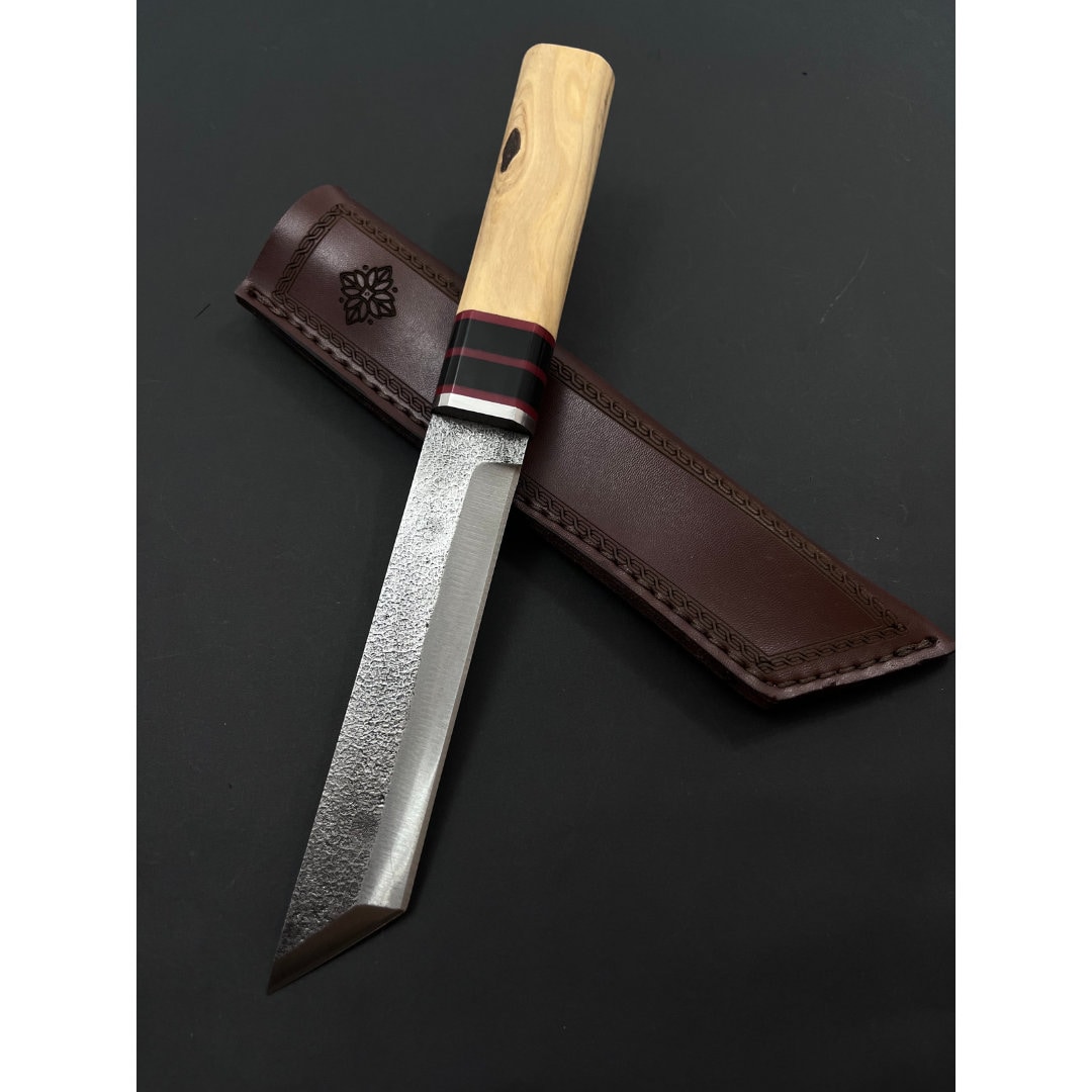 Hand Forged Tanto Knife Japanese Knive Gifts Samurai Knives With Sheath Handmade Knive Hunting ...