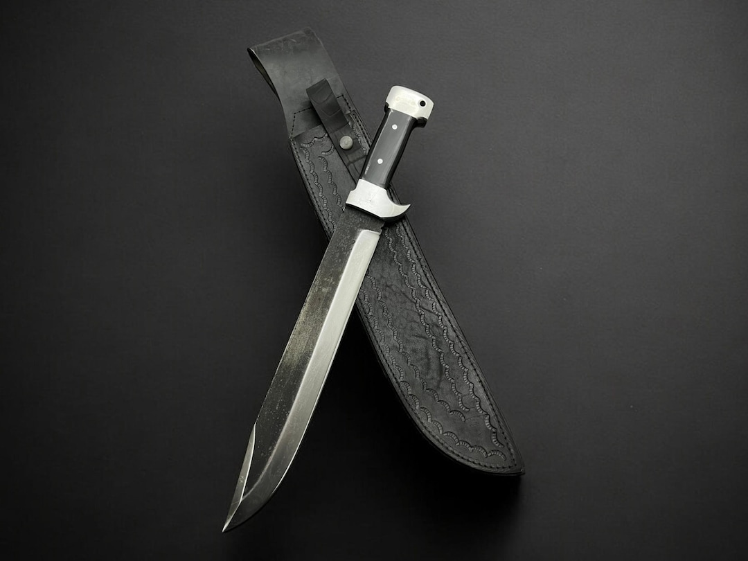 18" Personalized Black Hunting Machete Knives Custom Stainless Steel ...