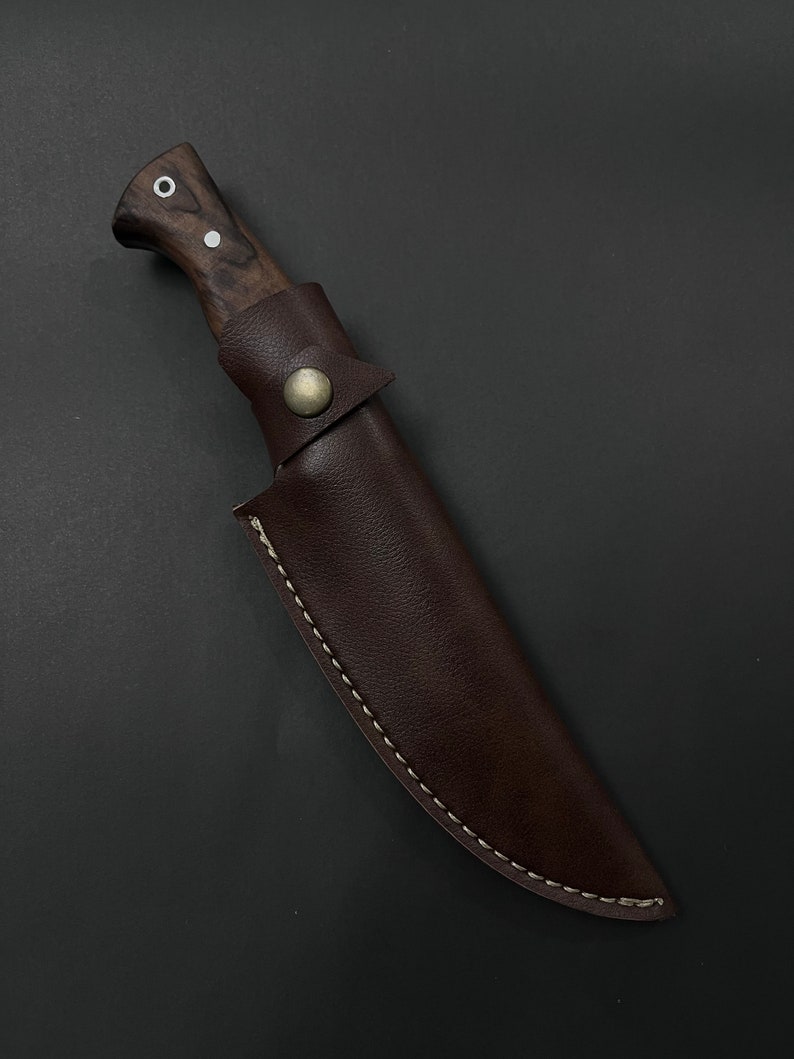 Handcrafted Hunting Knife With Sheath: Stainless Steel Custom Camping ...