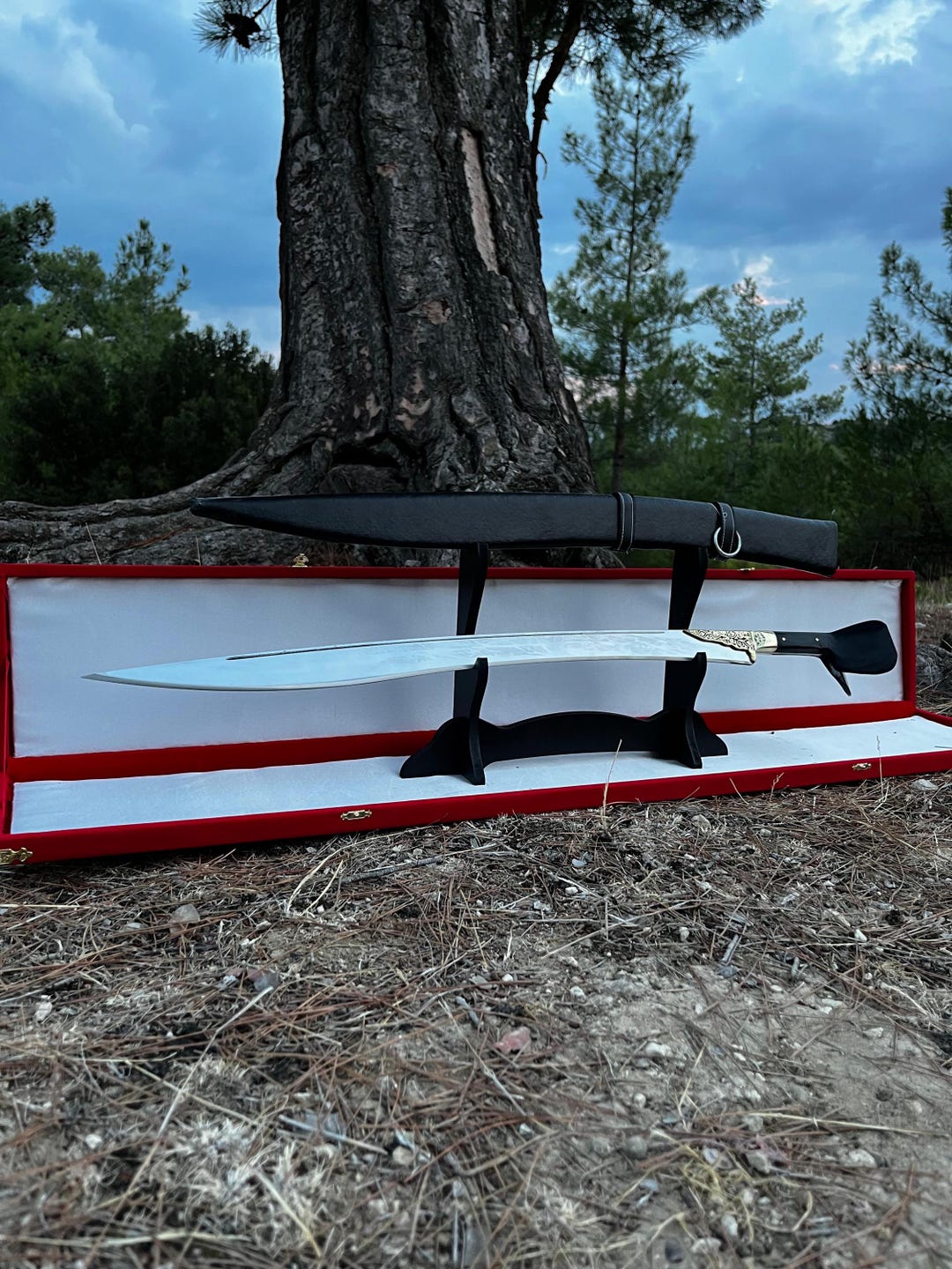 Personalized Ottoman Yataghan Sword: 30" Stainless Steel Scimitar With ...