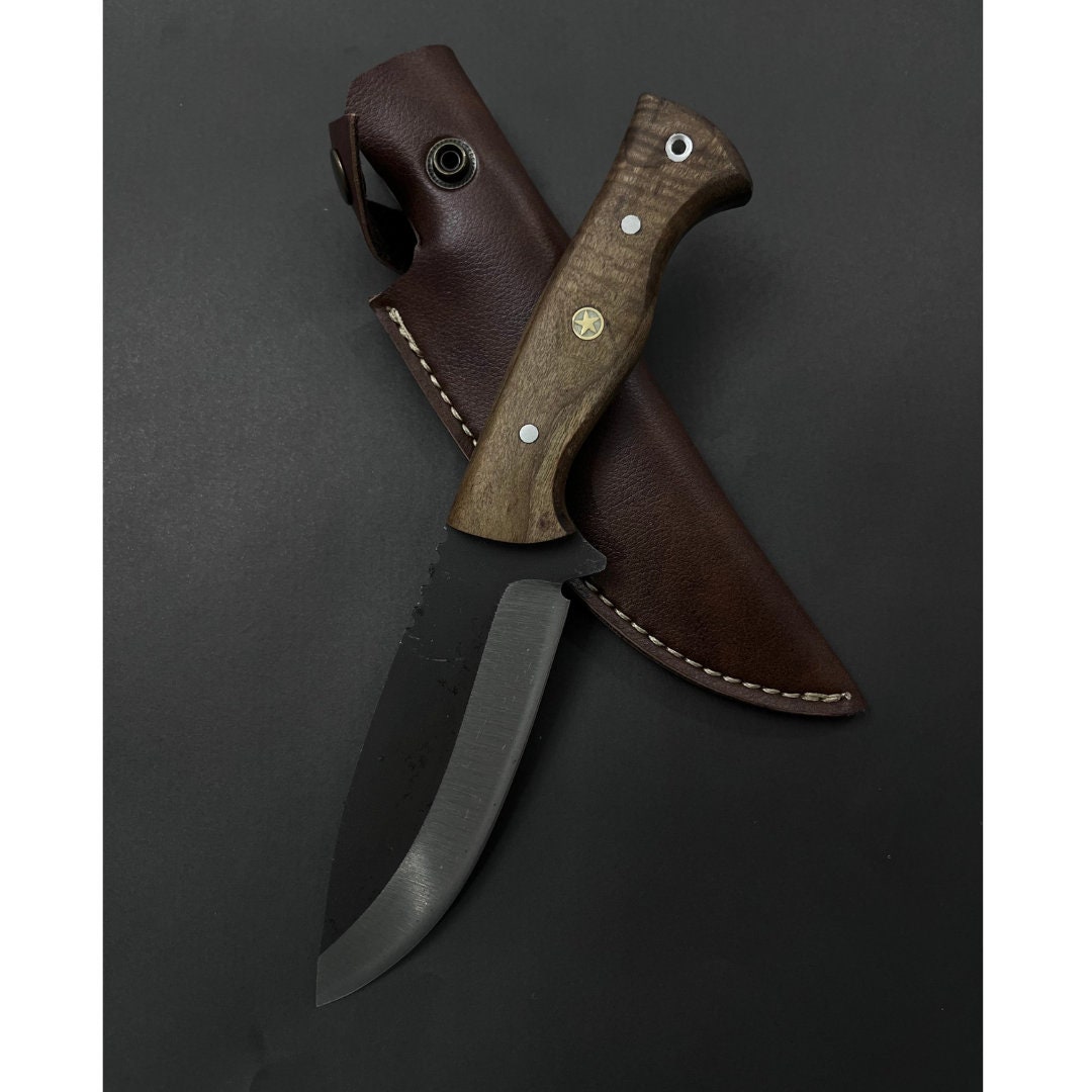 Handcrafted Hunting Knife With Sheath: Stainless Steel Camping Knife - Etsy