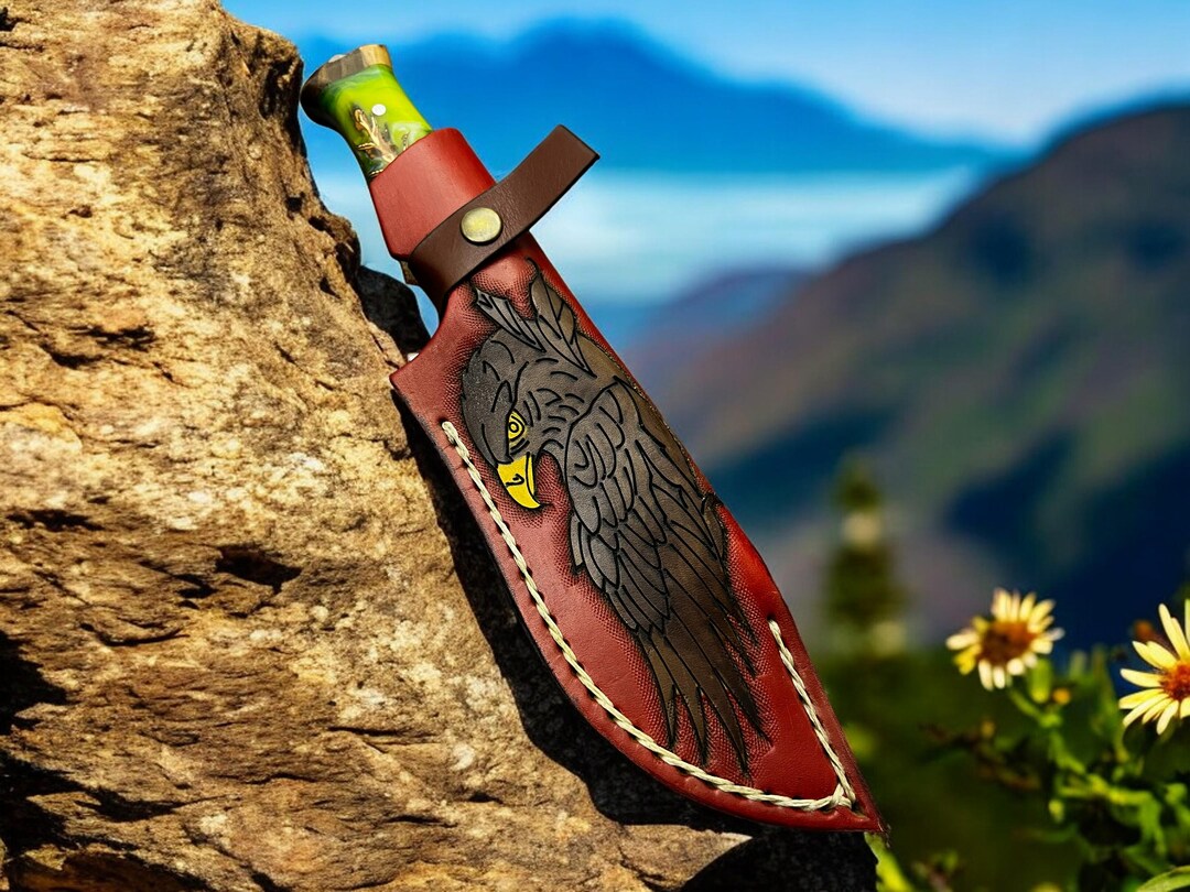 Collector's Epoxy Resin Handle Personalized Hunting Knife Gift for Men ...