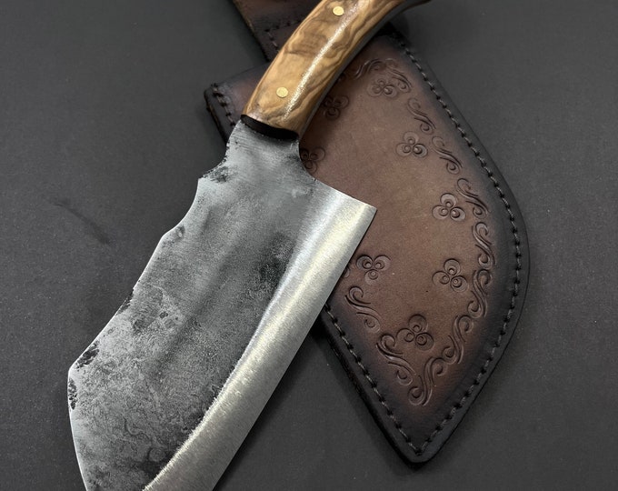 Handmade Damascus Steel Cleaver Chopper Chef Kitchen Knife Heavy Duty ...