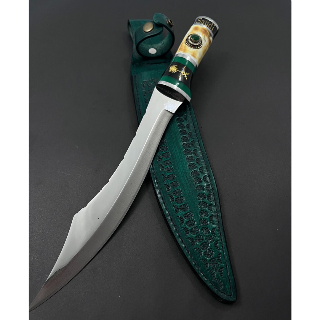 Custom Handmade Big Machete Knife With Leather Sheath Saudi - Etsy