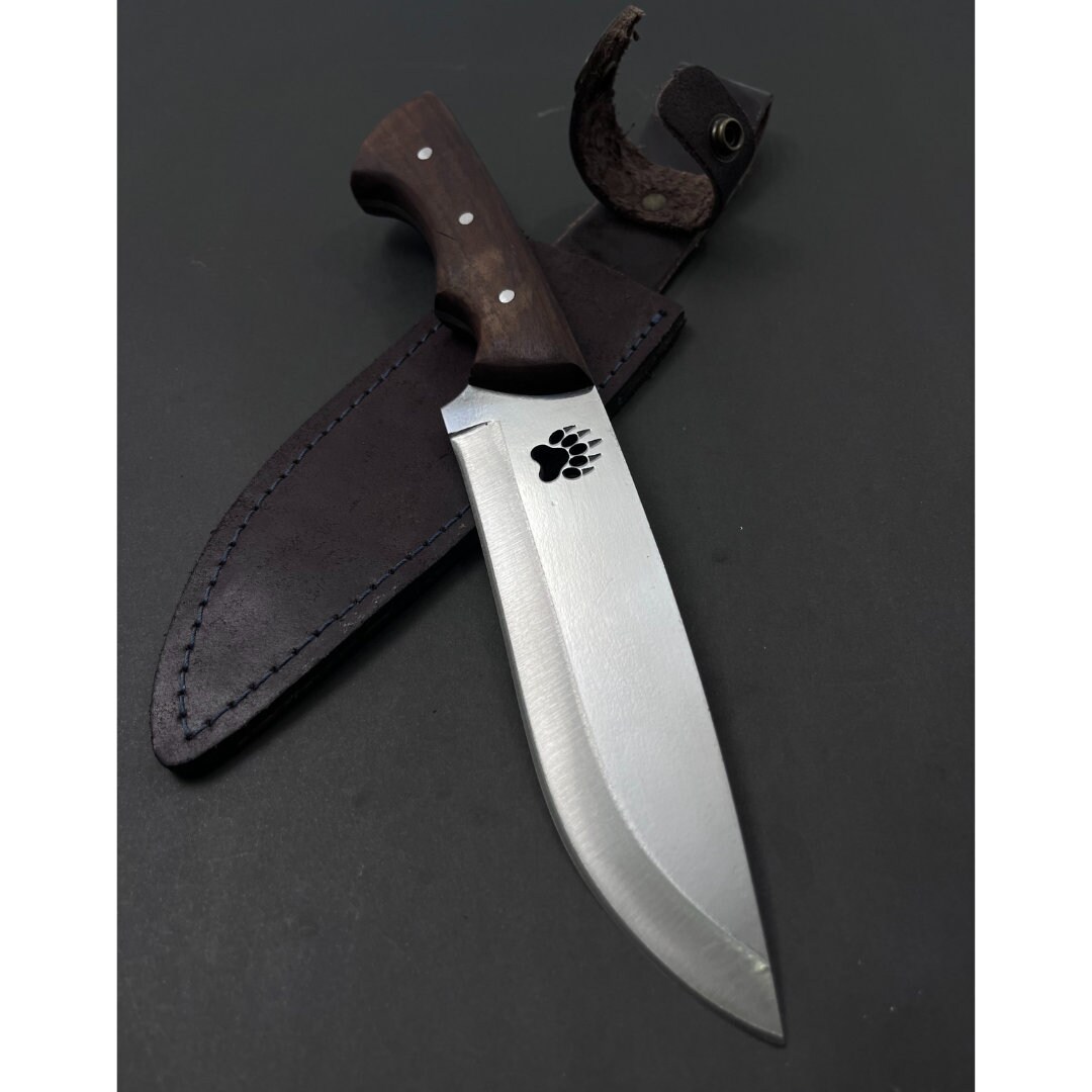 Claw Walnut Handle Bushcraft Knife Finger Hole Knife With - Etsy