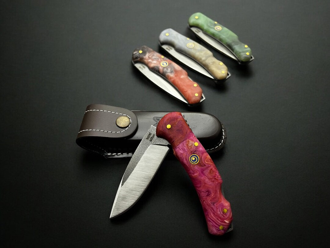Personalized Collectible Girl Hunter Epoxy Pocket Knife Gifts Custom ...