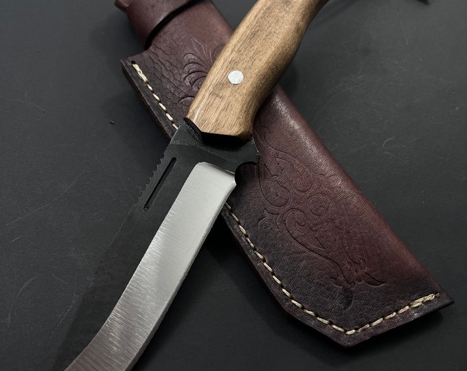 Fixed Blade Knife With Sheath Personalized Knife Wood Handle Knife ...