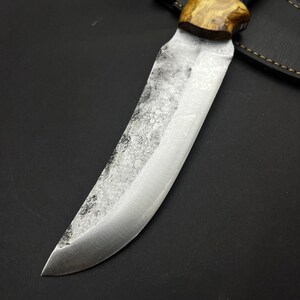 Hand Forged Hunting Knife: Wood Resin Handle Hunting Gift for Christmas ...