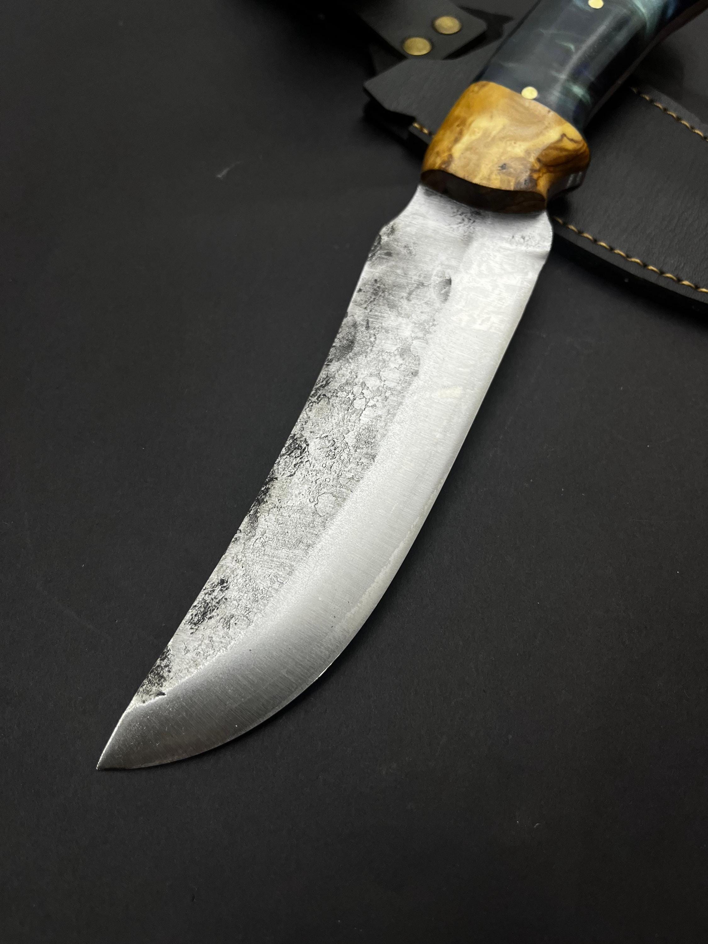 Hand Forged Hunting Knife: Wood Resin Handle Hunting Gift for Christmas ...