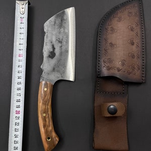 Hand Forged Almazan Hunting Knife With Sheath - 5160 Steel - Etsy