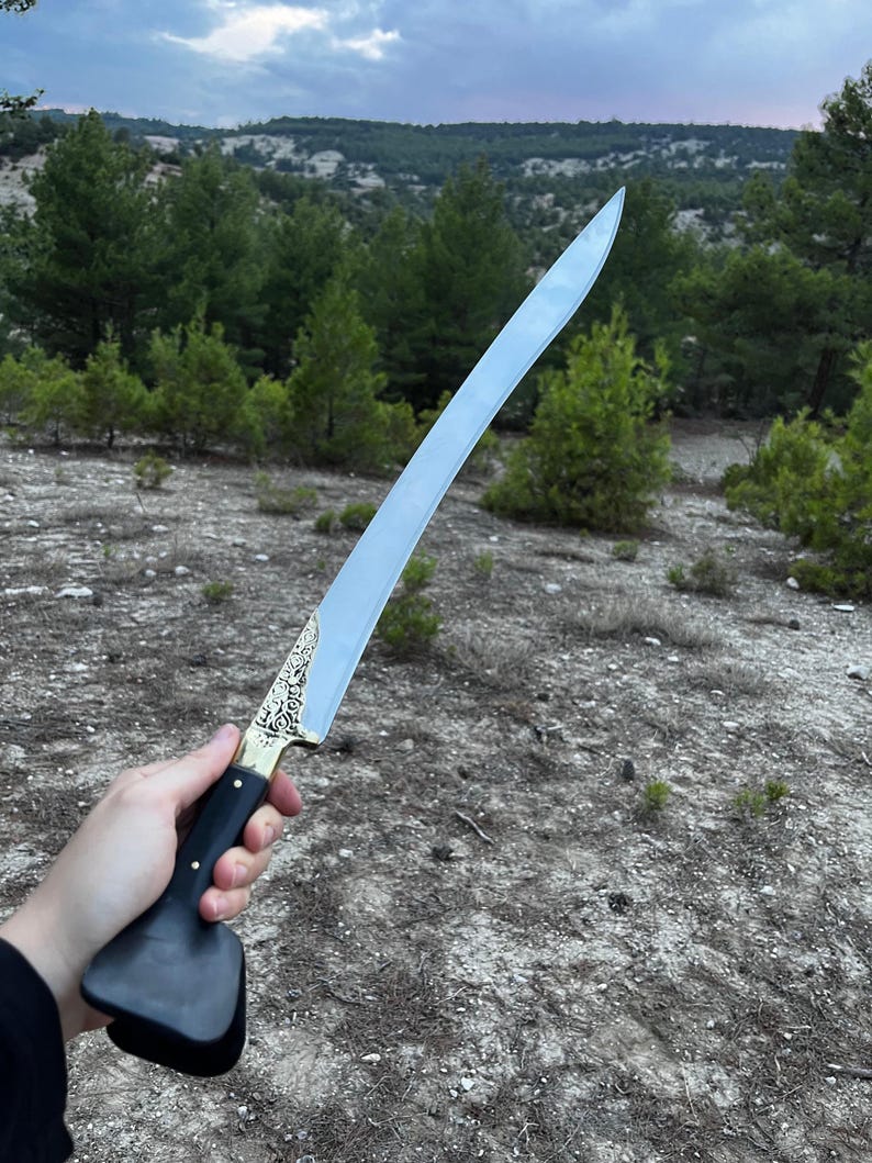 Personalized Ottoman Yataghan Sword: 30" Stainless Steel Scimitar With ...