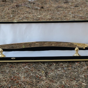 Custom Handmade Yataghan Sword: Ottoman Style Stainless Steel With Gold ...