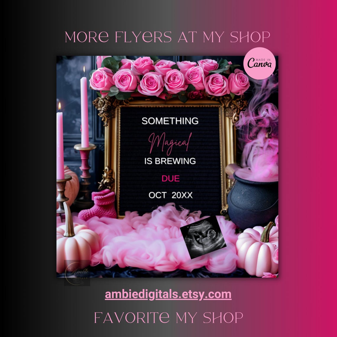 Magical Blue Cauldron Halloween Baby Boy Announcement October Baby ...