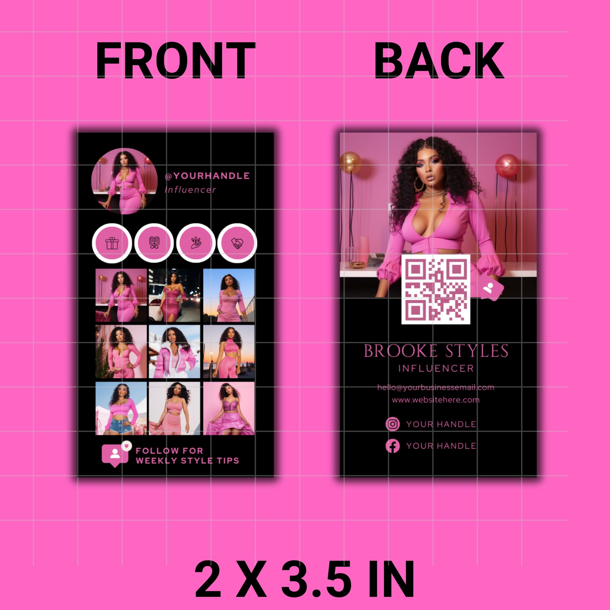 IG Business Card Template, Instagram Business Card, QR Business Card ...