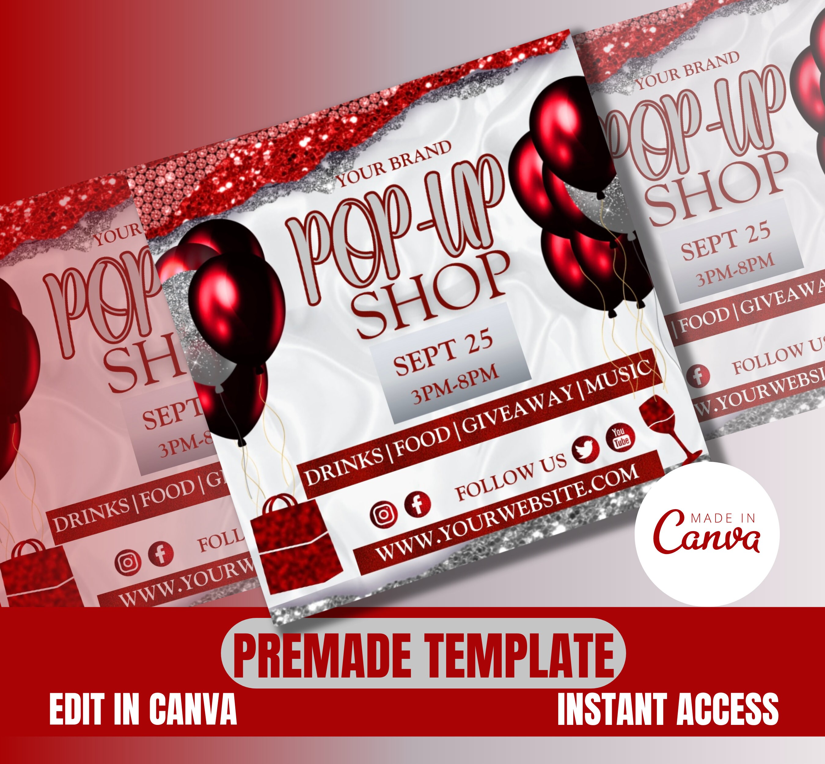 Pop-up Shop Flyer Editable Flyer Premade Template Canva - Etsy