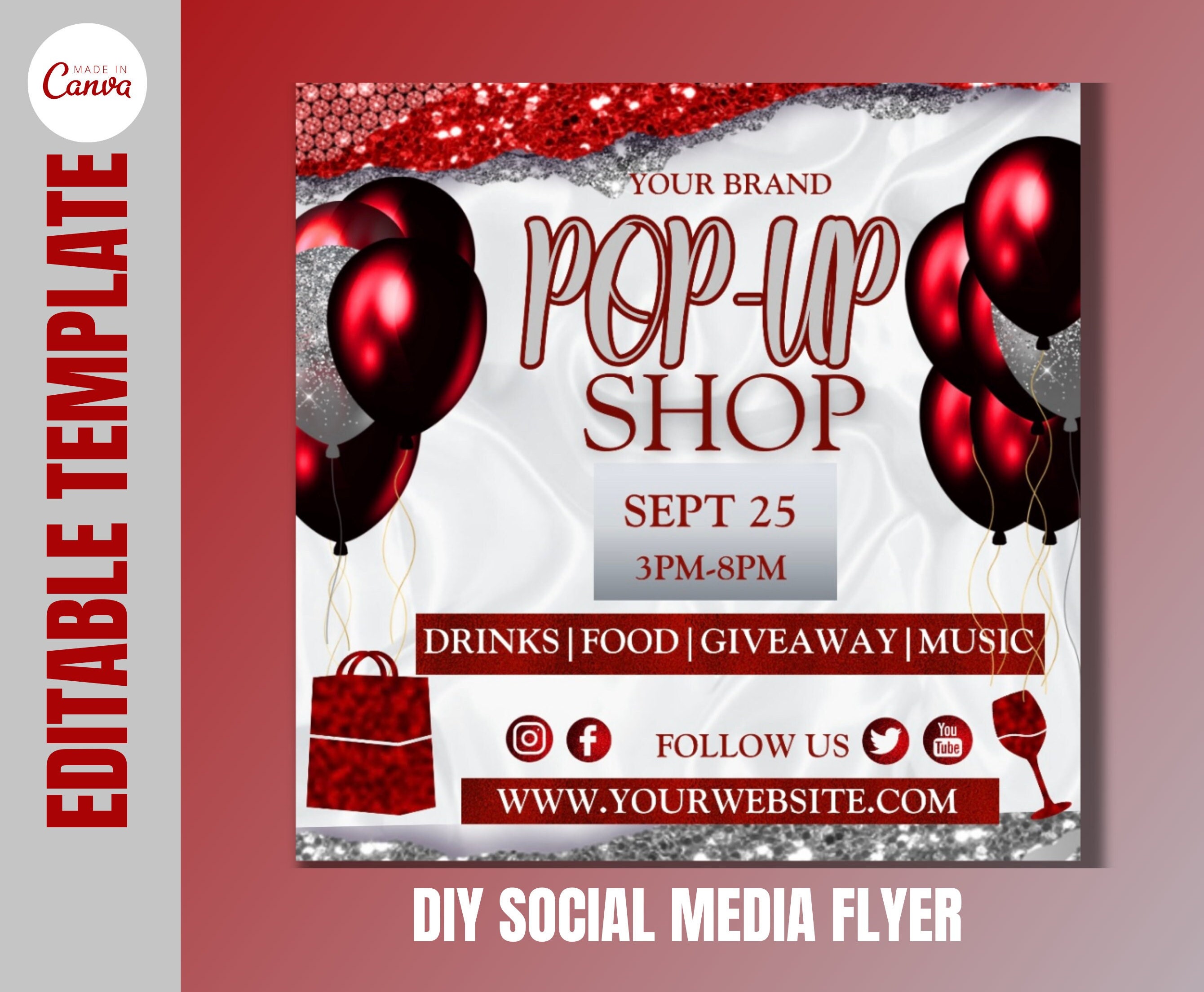 Pop-up Shop Flyer Editable Flyer Premade Template Canva - Etsy