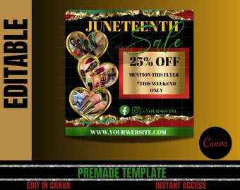 Editable Juneteenth Flyer Template, Juneteenth Party, Juneteenth ...
