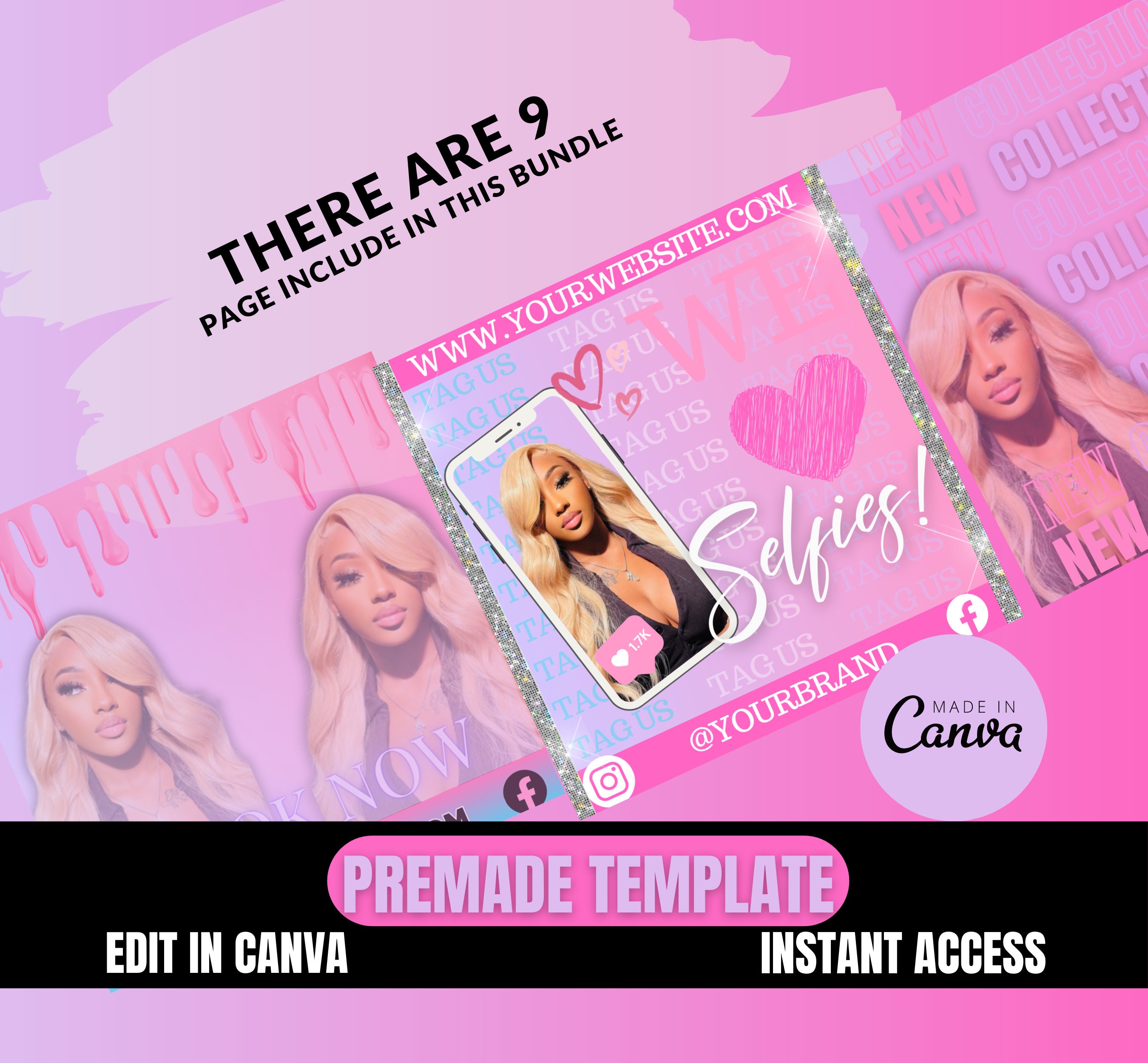 Social Media Post Flyers, DIY Flyers, Beauty Flyers, Editable Premade ...