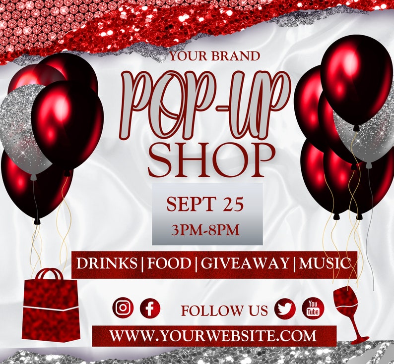 Pop-up Shop Flyer Editable Flyer Premade Template Canva - Etsy
