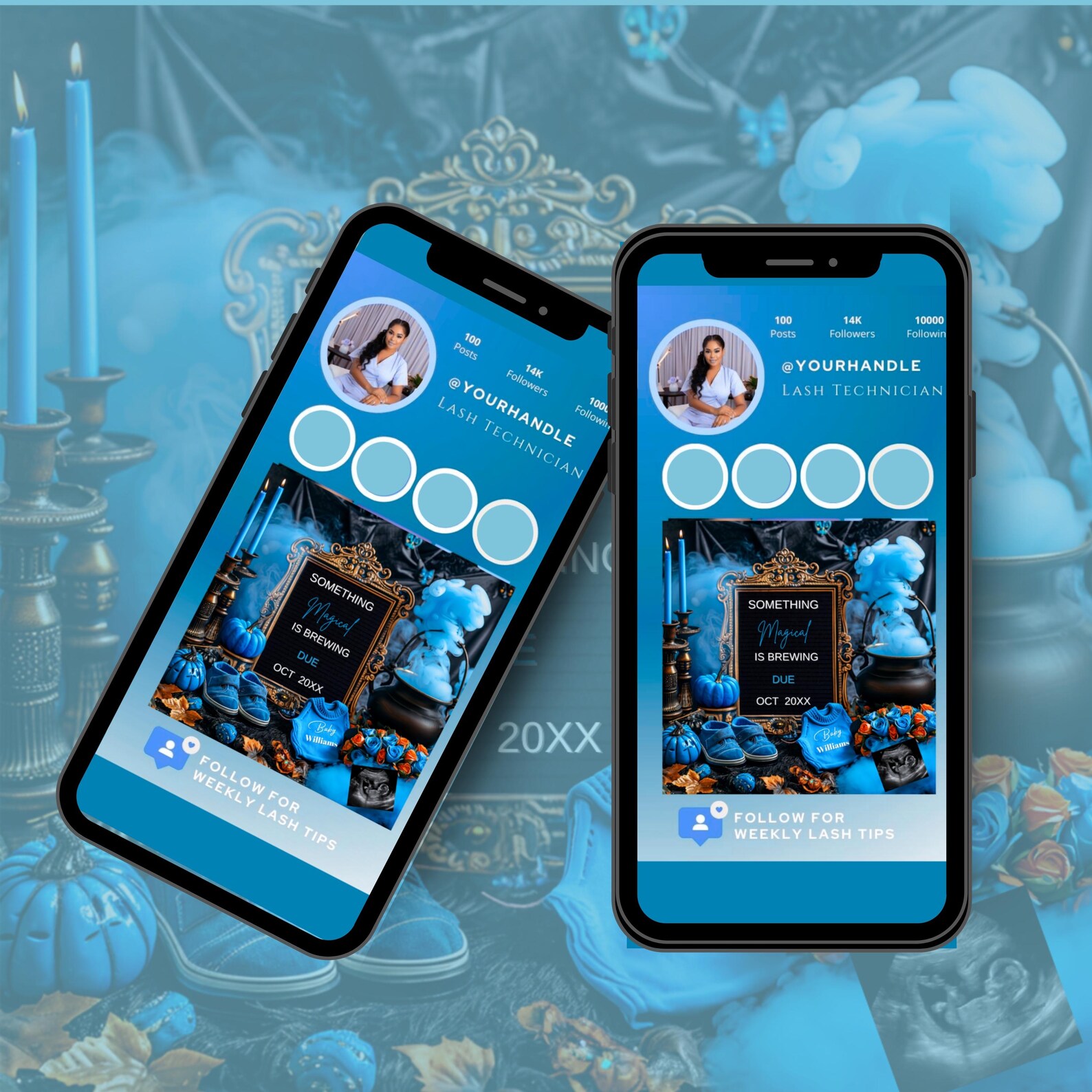 Magical Blue Cauldron Halloween Baby Boy Announcement October Baby ...