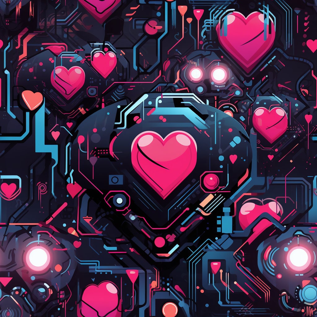 4 Cyber Love Cyberpunk Seamless Commercial Use 4096x4096 JPG 300DPI - Etsy