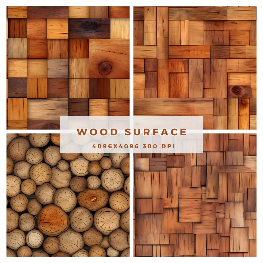 4 Wood Digital Prints, Seamless Patterns, Commercial Use - Etsy