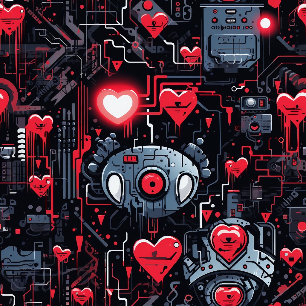 4 Cyber Love Cyberpunk Seamless Commercial Use 4096x4096 JPG 300DPI - Etsy