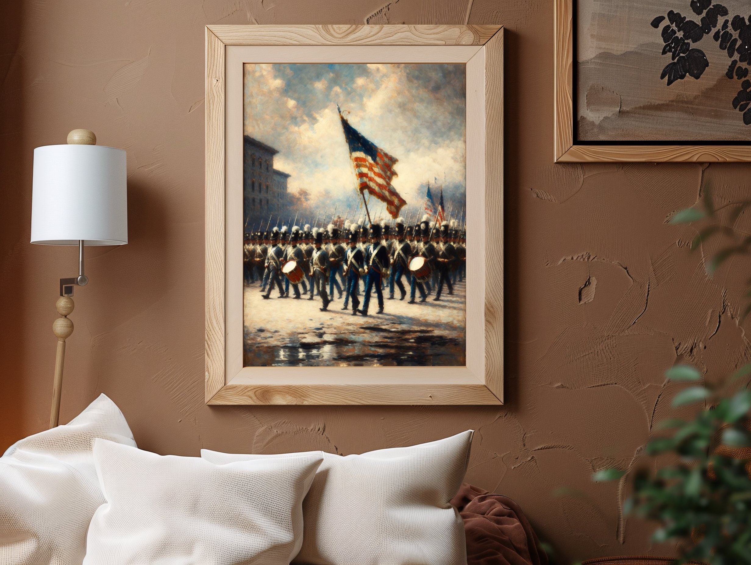 Printable Impressionist Evening Parade Wall Art American Soldiers ...