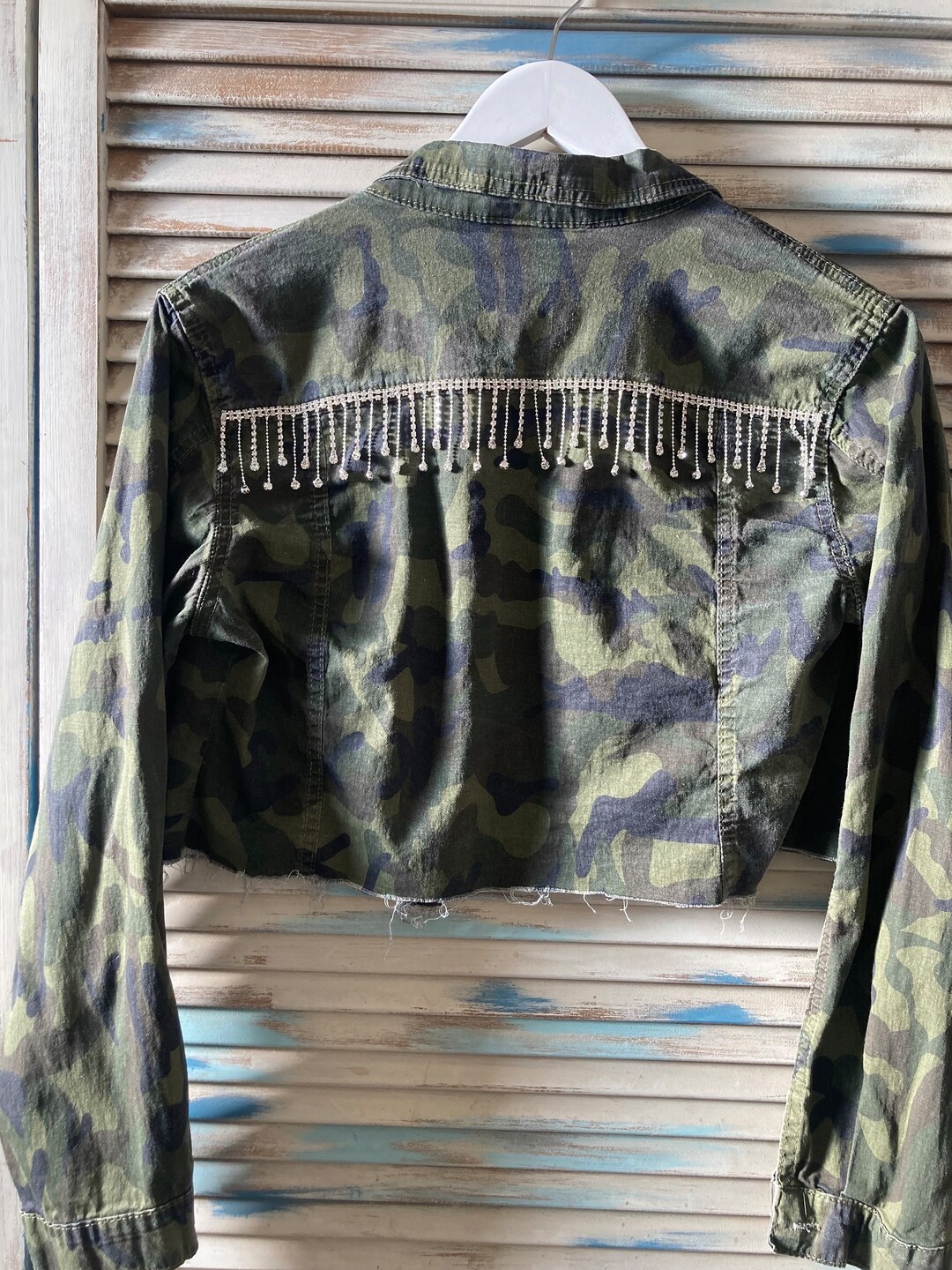 Camo Cropped Top or Jacket With Rhinestones - Etsy