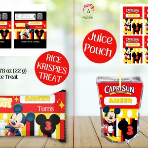 Mickey Mouse Party Labels- Mickey Birthday- Mickey Party Favors- Chip ...