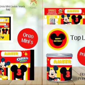 Mickey Mouse Party Labels- Mickey Birthday- Mickey Party Favors- Chip ...