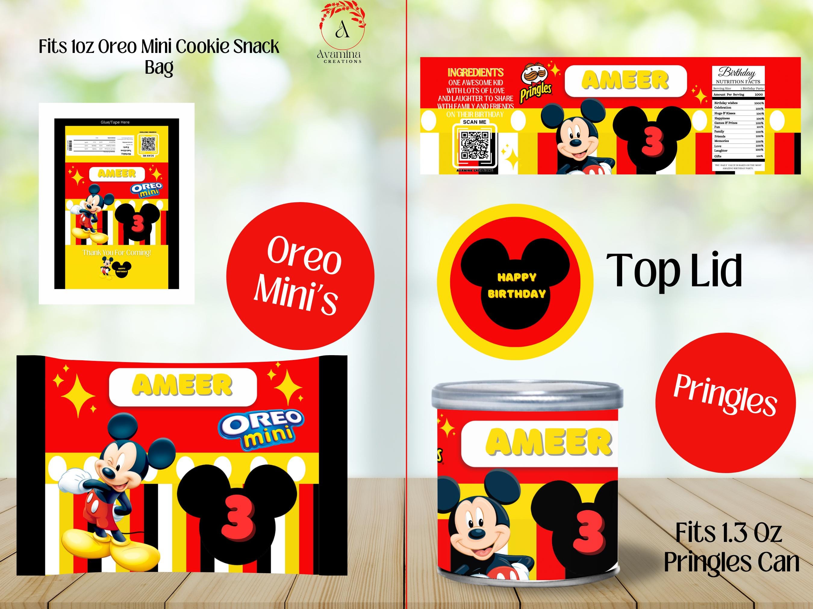 Mickey Mouse Party Labels- Mickey Birthday- Mickey Party Favors- Chip ...