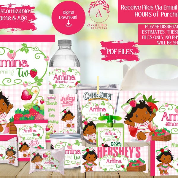 Black Strawberry Shortcake Baby Png - Etsy