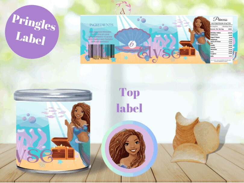 Mermaid-party Labels Chip Bag Water Bottle Juice snack - Etsy
