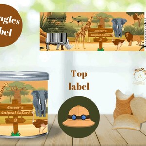 Animal Safari Party Labels Chip Bag Water Bottle Peanut Butter Cups ...