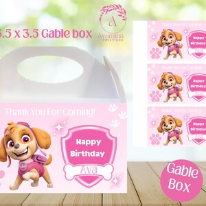 Pink Puppy Dog Favor Labels - 5 Pack- Birthday- Pink - Chips - Water ...