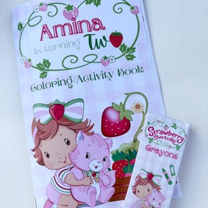 Strawberry Baby Coloring Book- Crayons - Party Favors - Personalized ...