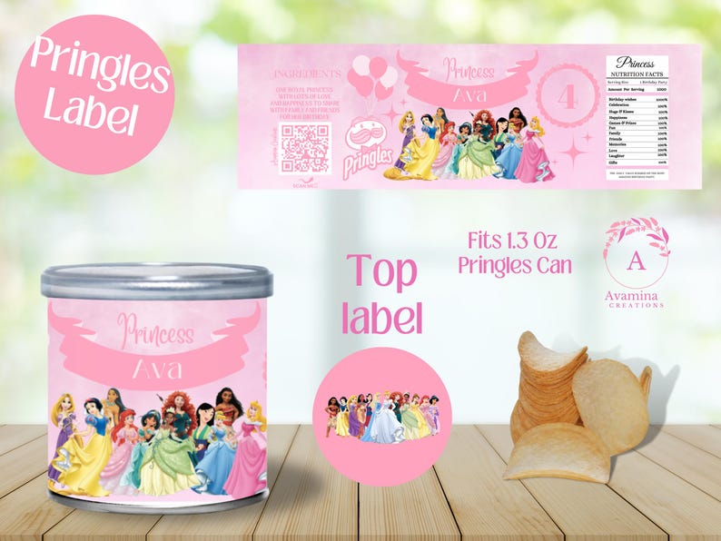 Princess Party Pack Labels - Chip Bag - Water Bottle - Candy Bar -fruit ...