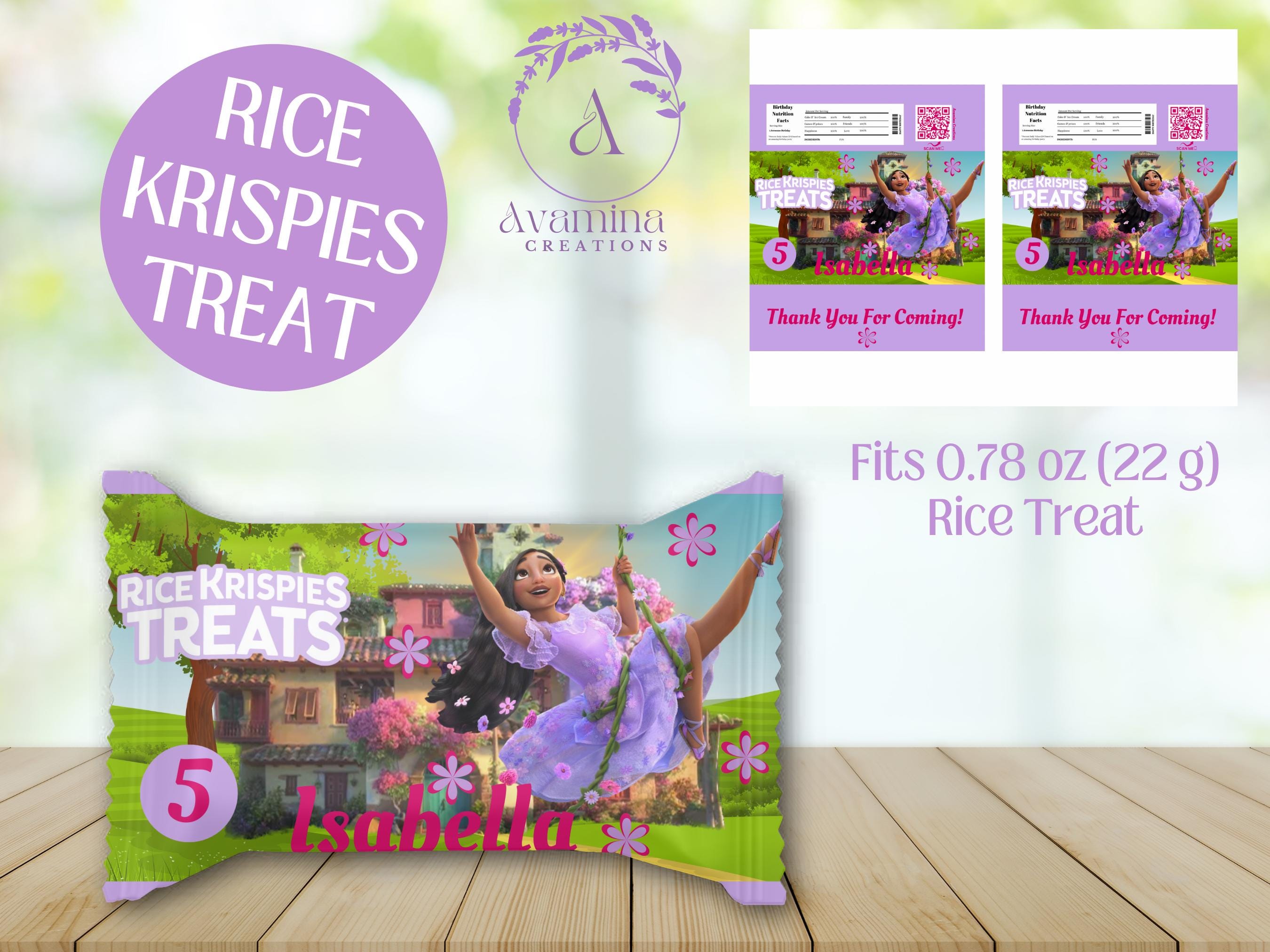 Isabella - Party Labels - Flowers- Chip Bag - Water Bottle - Rice Treat ...