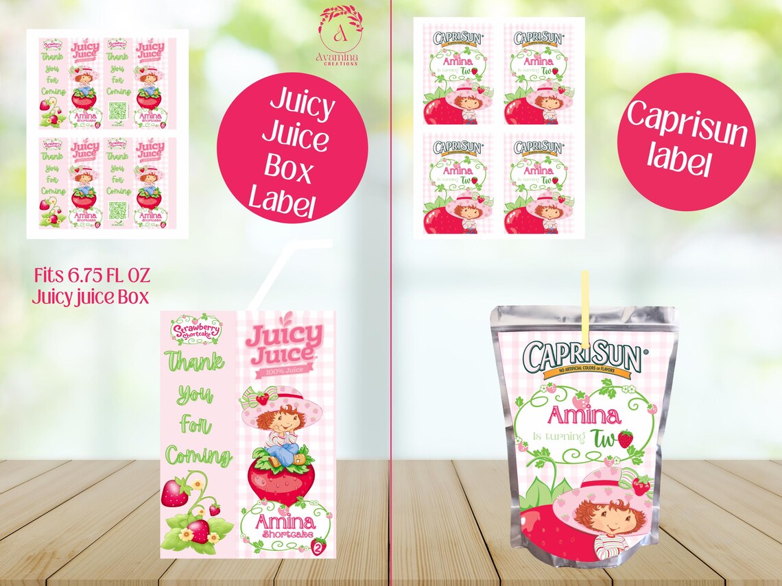 Strawberry Birthday - Party Labels - Shortcake- Girl- Berry Birthday ...