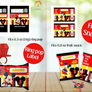 Mickey Mouse Party Labels- Mickey Birthday- Mickey Party Favors- Chip ...
