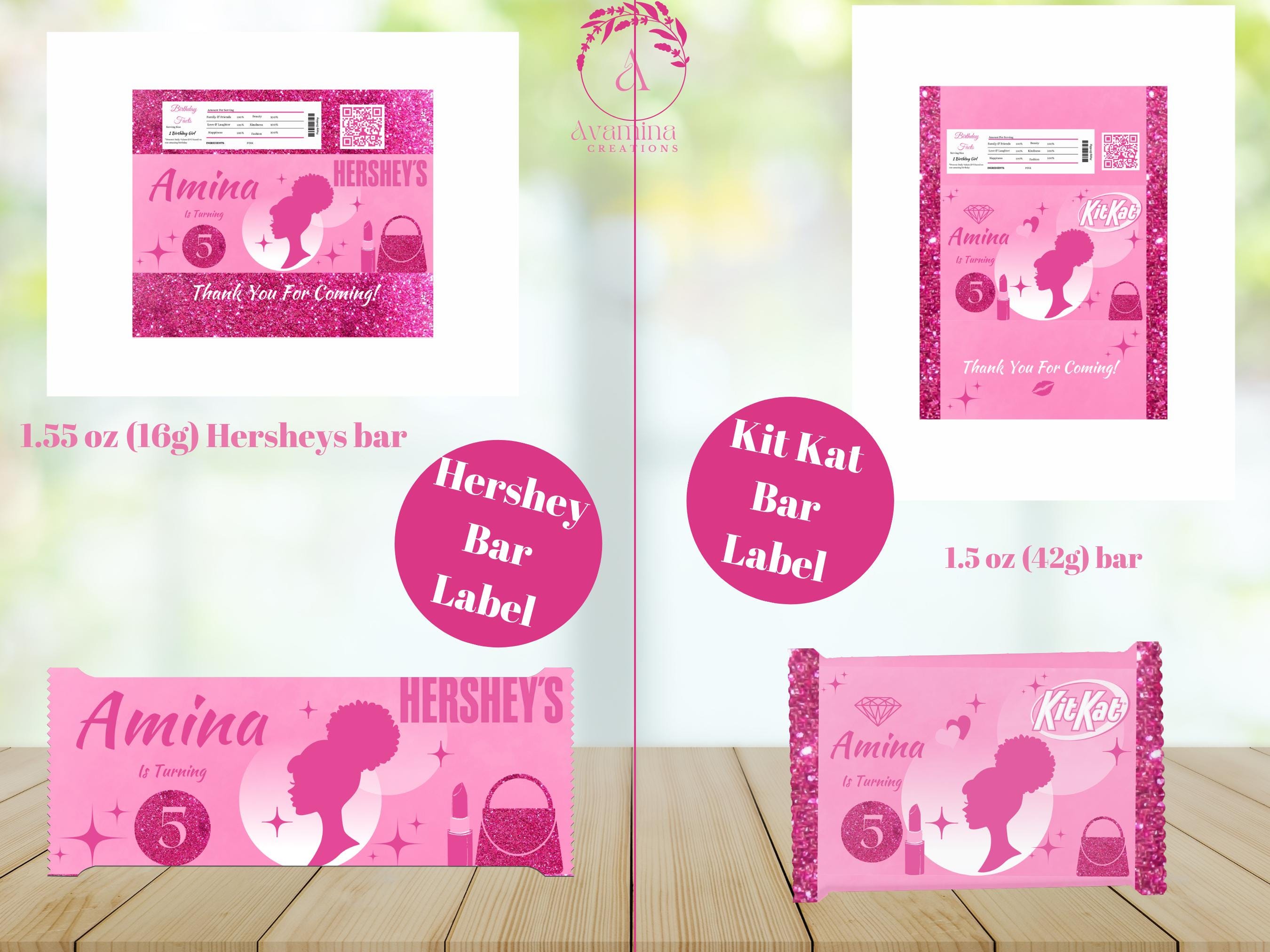 Afro Doll - Party Labels - Fashion- Girl Birthday- Pink Doll Birthday ...