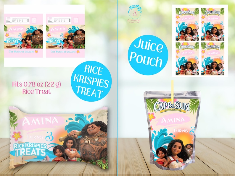 Princess Party Labels - Moana - Girl Birthday-ocean Princess-party ...