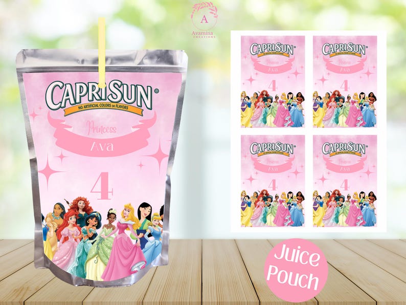 Princess Party Pack Labels - Chip Bag - Water Bottle - Candy Bar -fruit ...