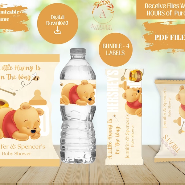 Winnie the Pooh Water Bottle Labels - Etsy