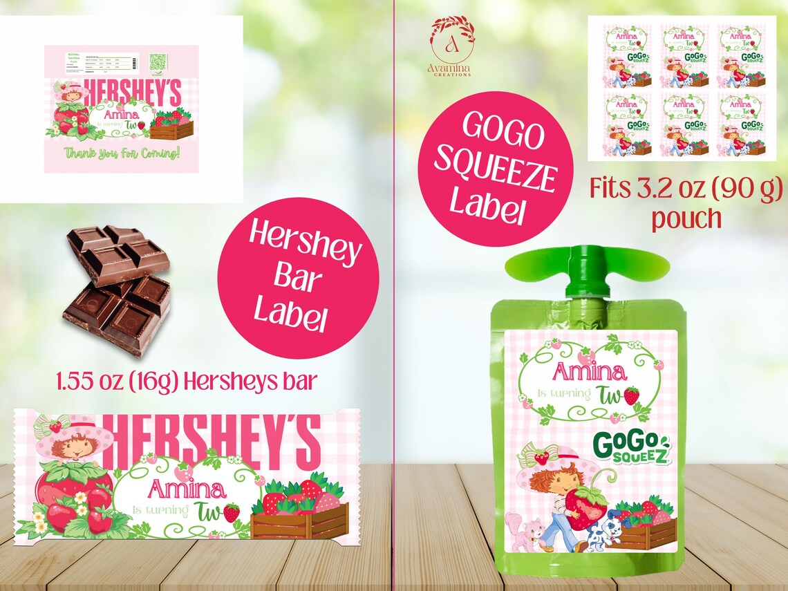 Strawberry Birthday - Party Labels - Shortcake- Girl- Berry Birthday ...